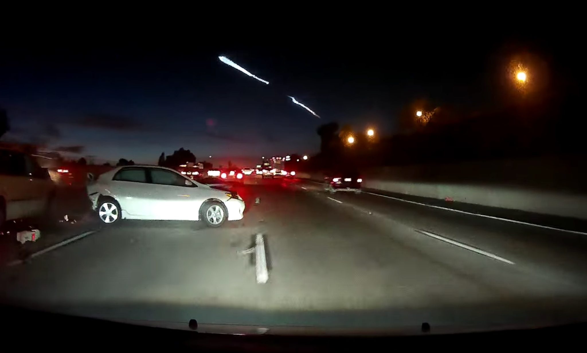 Odd sighting from SpaceX rocket launch leads to highway crash