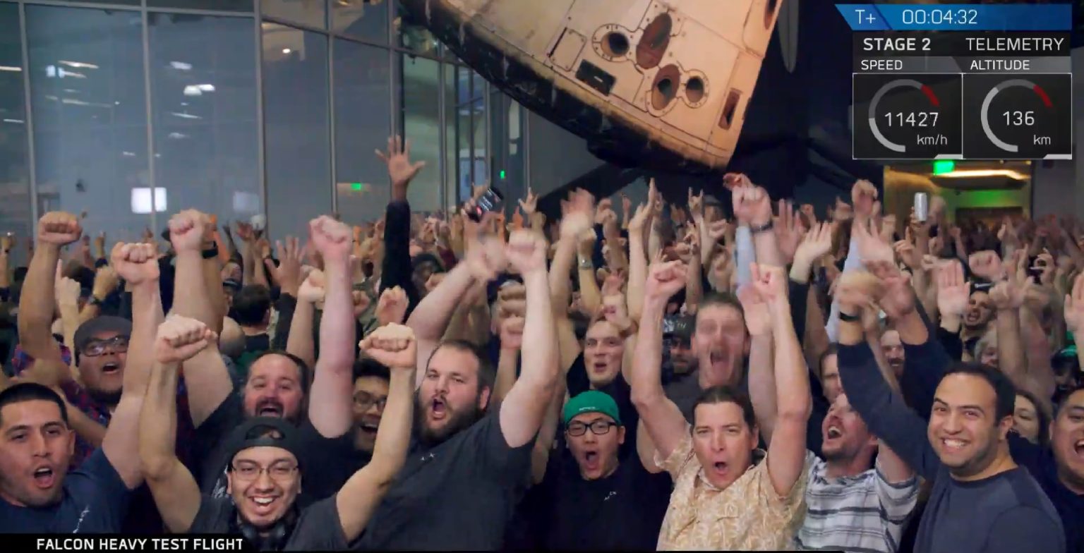 SpaceX stuns with two simultaneous rocket landings, Musk's Tesla heads ...