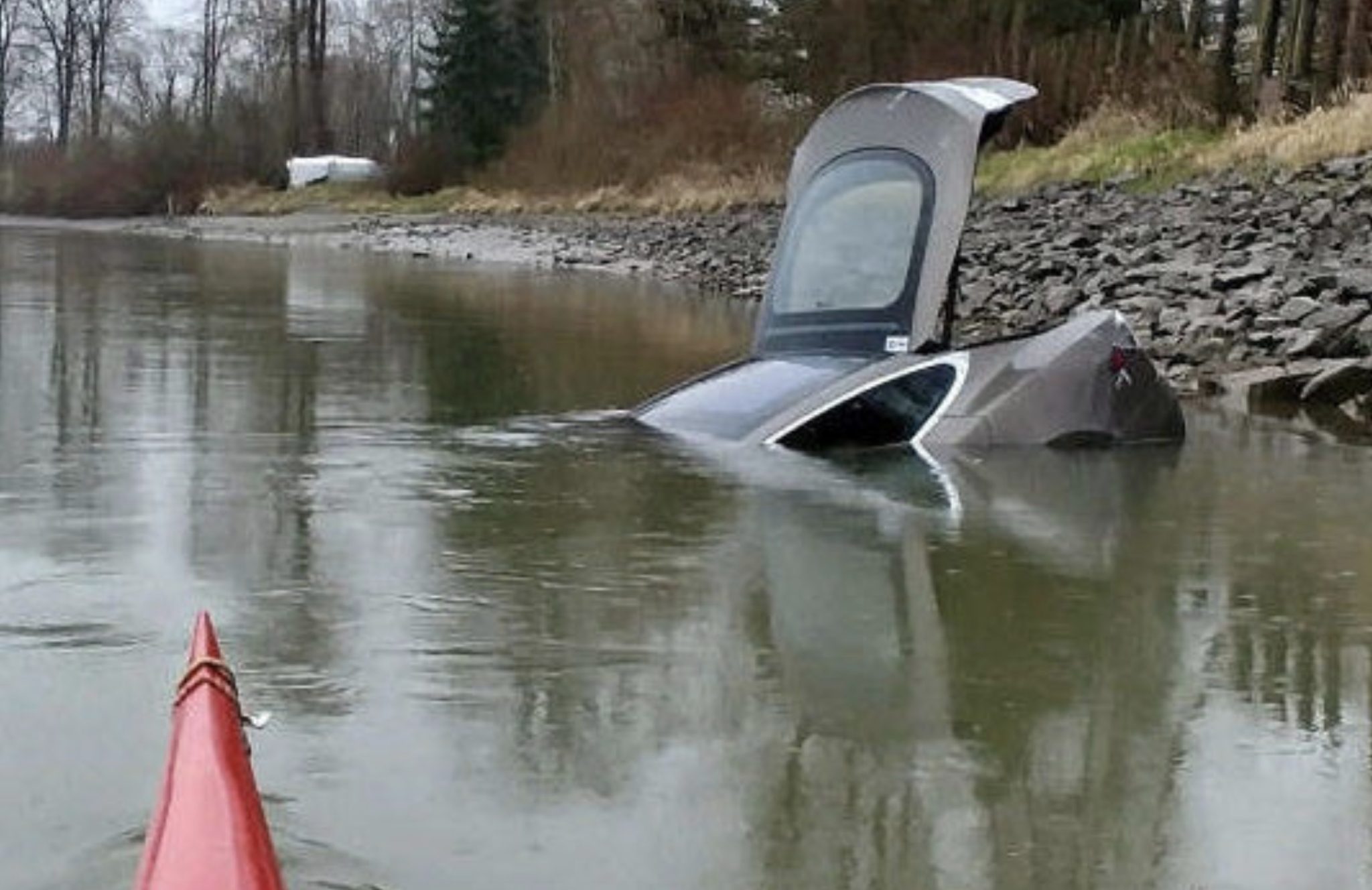 Tesla Model S thief ditches electric car in river, leaves bag of onions ...