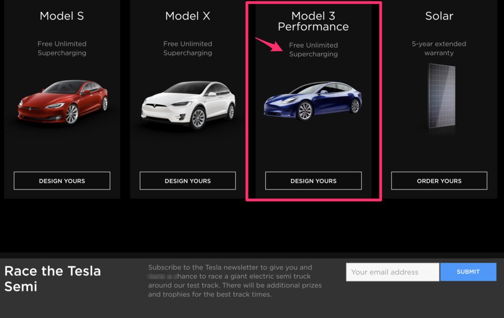 Tesla Offers Model 3 Performance Buyers Free Unlimited Supercharging In