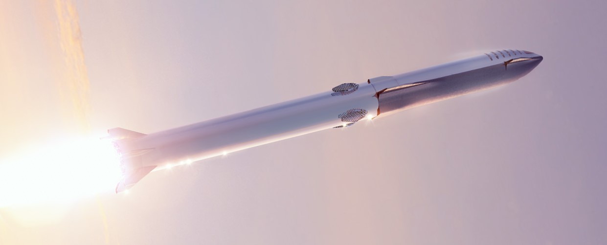 Starship 2019 (SpaceX) Super Heavy launch render 1 crop 4 - TESLARATI Starship 2019 (SpaceX) Super Heavy launch render 1 crop 4 - TESLARATI