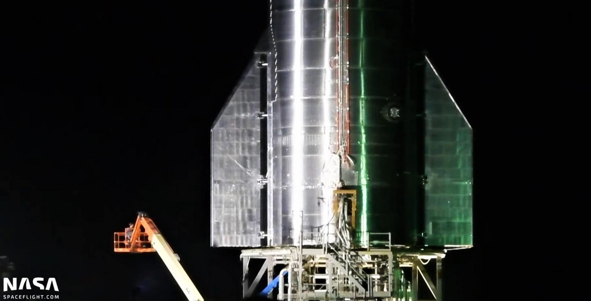 Spacexs First Orbital Class Starship Stretches Wings Ahead Of Raptor