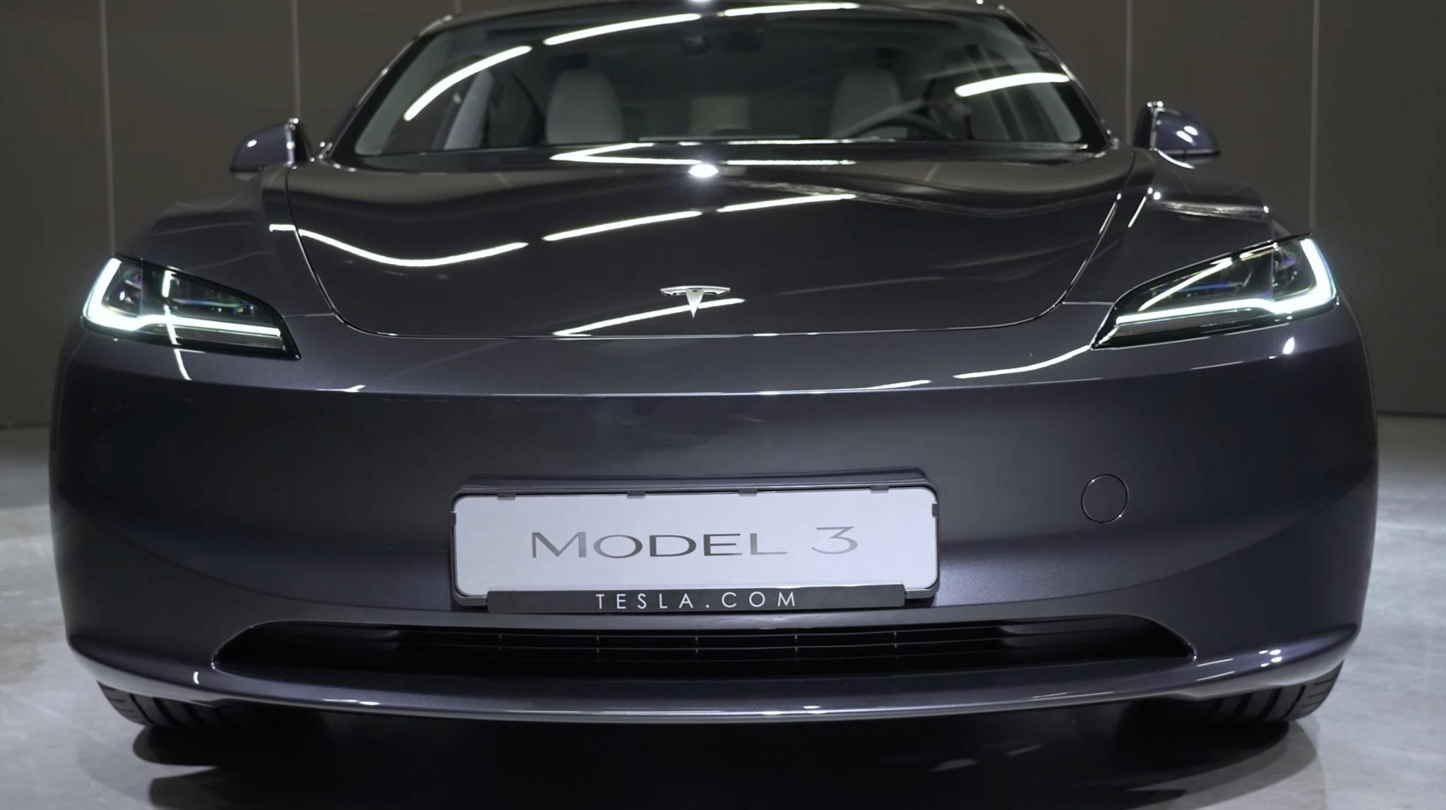 Tesla Model 3 Highland videos, order page tease front bumper camera Tesla Model 3 Highland videos, order page tease front bumper camera