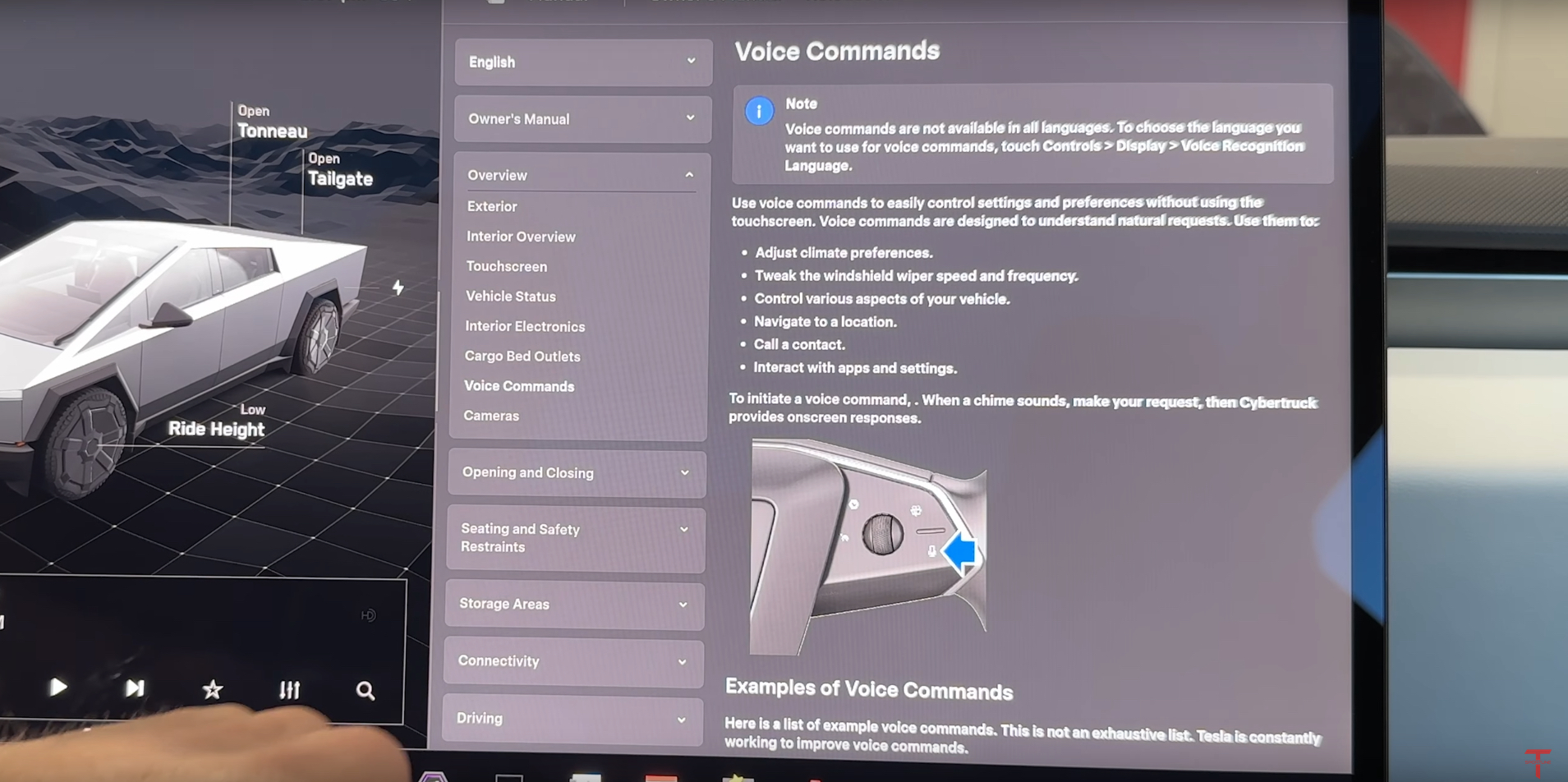 Tesla Cybertruck Owners Manual T Sportline Voice Commands 1 Teslarati 