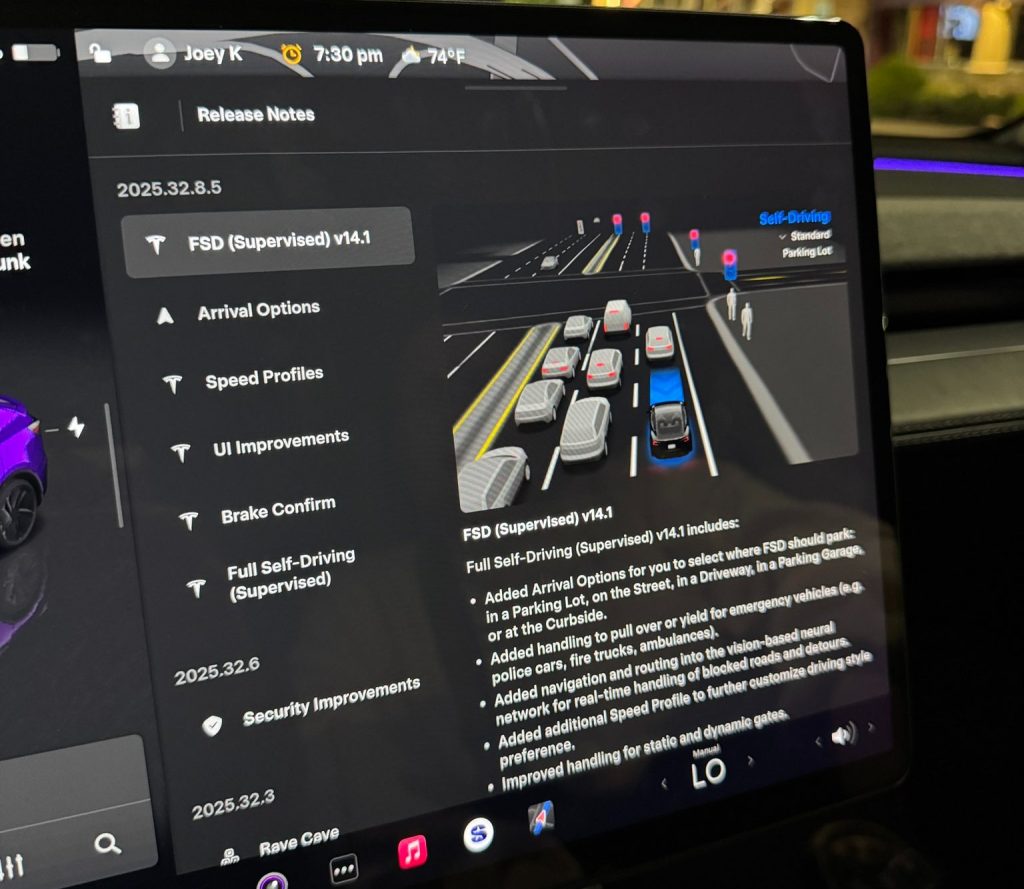 Tesla Full Self-Driving v14.1 first impressions: Robotaxi-like features ...